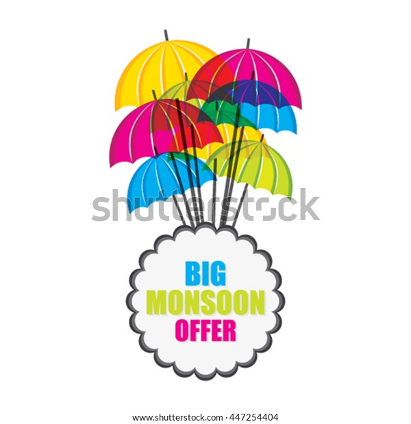 Big Monsoon Offer Banner Design Colorful Stock Vector (Royalty Free ...