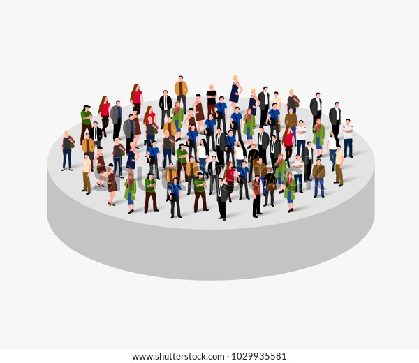 Big People Crowd Circle Society Concept Stock Vector (Royalty Free ...