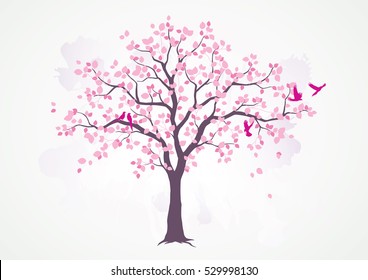 Big Pink Tree Stock Vector (Royalty Free) 529998130 | Shutterstock