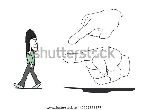 Big Pointing Hands Indicating Way Cute Stock Vector (Royalty Free ...