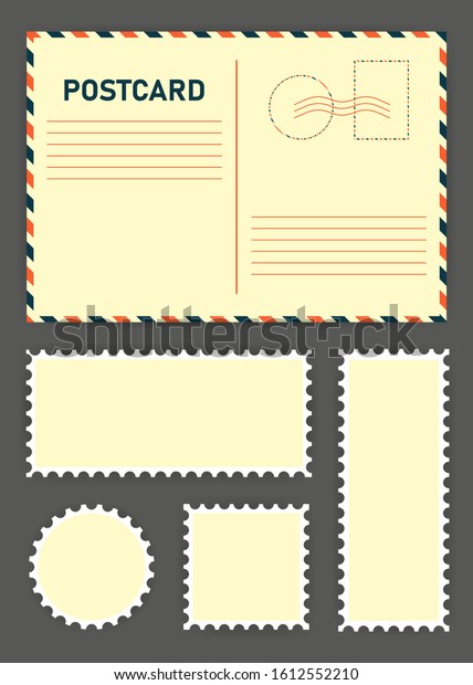 Big Postcard Postage Stamps Set Below Stock Vector (Royalty Free ...