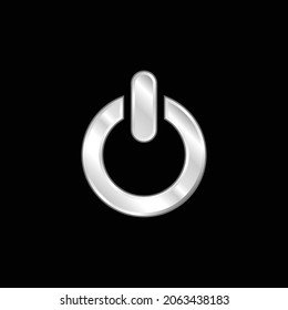 Big Power Button Silver Plated Metallic Stock Vector (Royalty Free ...