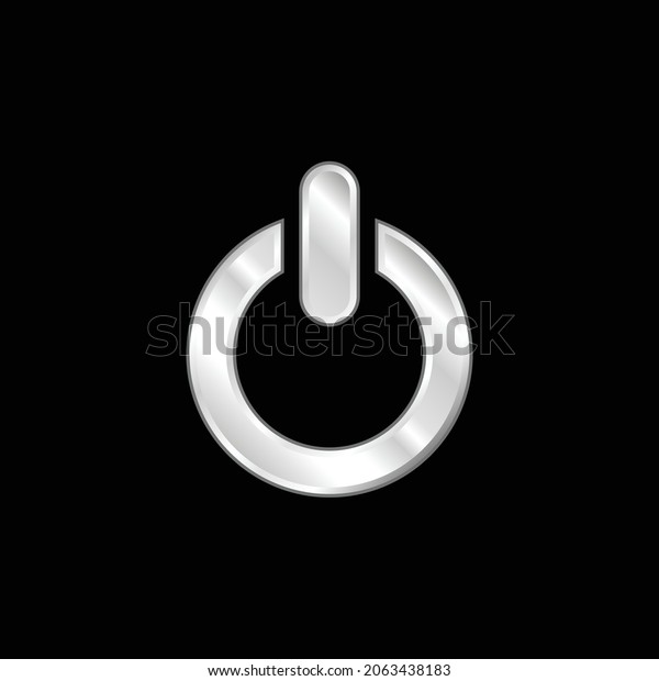 Big Power Button Silver Plated Metallic Stock Vector (Royalty Free ...