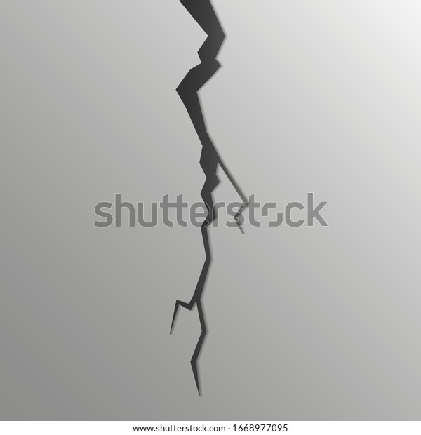 Big Realistic Crack On Gray Background Stock Vector (Royalty Free ...