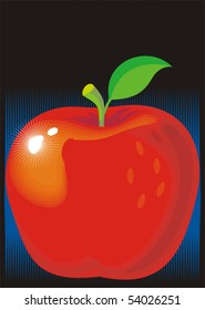 Big Red Apple Shining Over Dark Stock Vector (Royalty Free) 54026251 ...