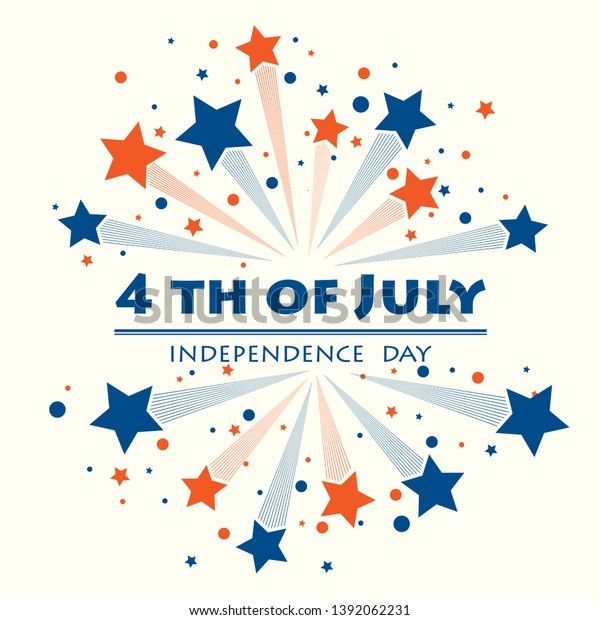 Big Red Blue Fireworks On White: vector de stock (libre de regalías ...