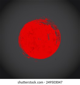 Big Red Circle On Black Background Stock Vector (Royalty Free ...