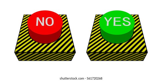 Big Red Green Button Yes No Stock Vector (Royalty Free) 561720268 ...