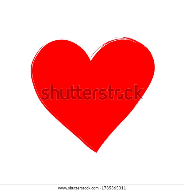 Big Red Heart Shape Card Stock Vector (Royalty Free) 1735365311 ...