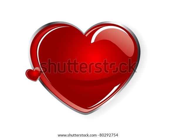 Big Red Heart Small One Stock Vector (Royalty Free) 80292754 | Shutterstock