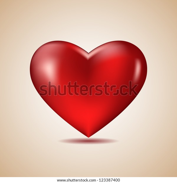 Big Red Heart Vector Illustration Stock Vector (Royalty Free) 123387400 ...