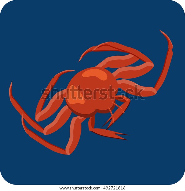 Big Red King Crab Illustration Vector Stock Vector (Royalty Free ...