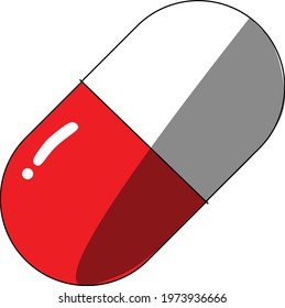 Big Red Pill Icon Vector Stock Vector (Royalty Free) 1973936666 ...