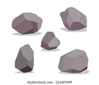 Big Rock Stone Cartoon Isometric 3d: Stock-Vektorgrafik (Lizenzfrei ...