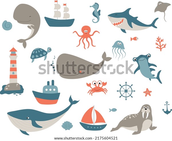 Big Sea Set Vector Illustration Kids 库存矢量图(免版税)2175604521 | Shutterstock Big Sea Set Vector Illustration Kids 库存矢量图(免版税)2175604521 | Shutterstock