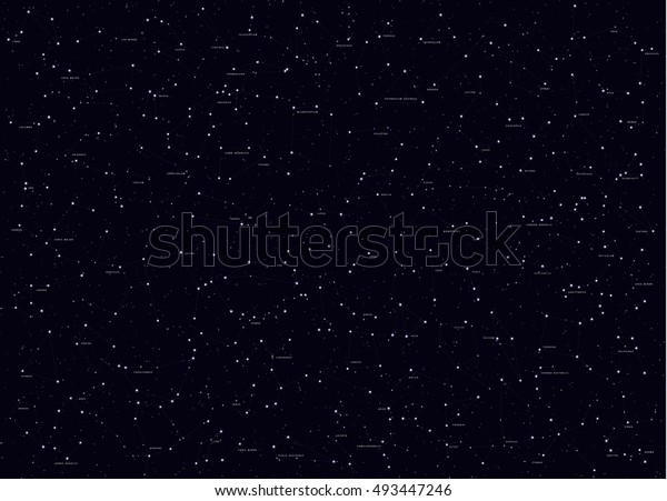 Big Set All Famous Constellations Modern Stock Vector (Royalty Free ...