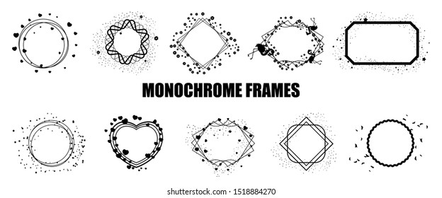 Big Set Black Monochrome Frames Banners Stock Vector (Royalty Free ...