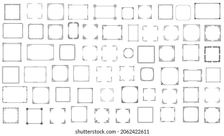 Big Set Black Simple Line Frame Stock Vector (Royalty Free) 2062422611 ...