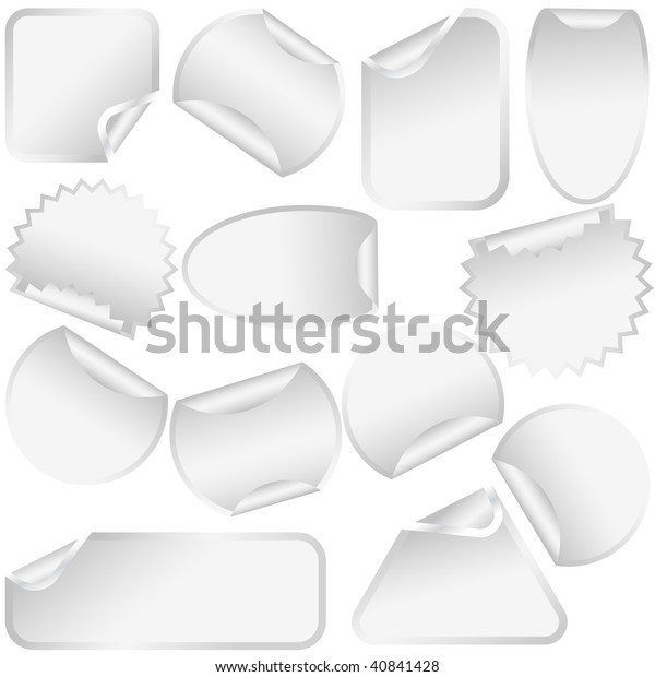 Big Set Blank Stickers Vector Visit: Stock-Vektorgrafik (Lizenzfrei) 40841428 | Shutterstock