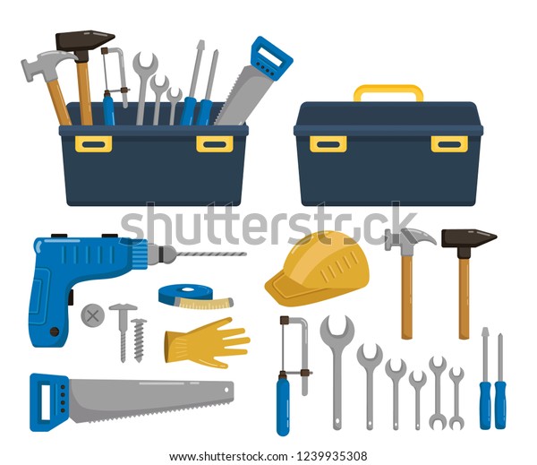 Big Set Building Tools Repair Vector Stock Vector (Royalty Free) 1239935308