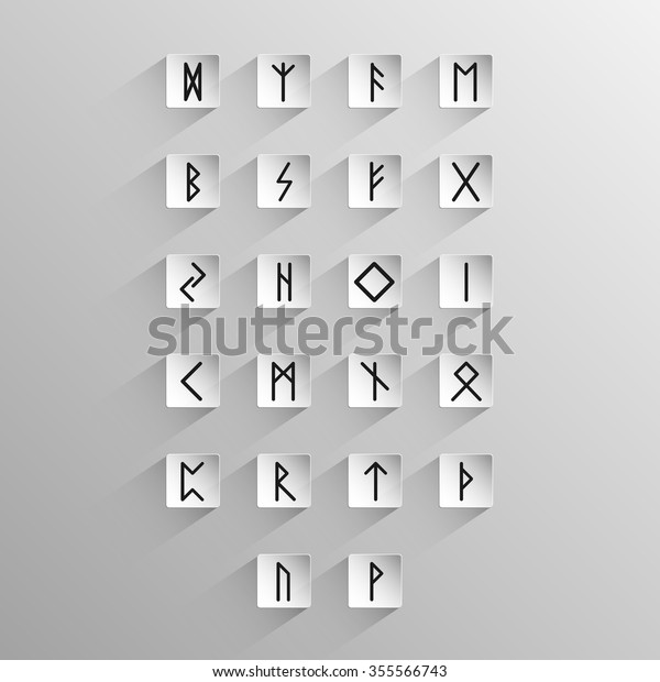 Big Set Celtic Alphabet Icons Long Stock Vector (Royalty Free) 355566743