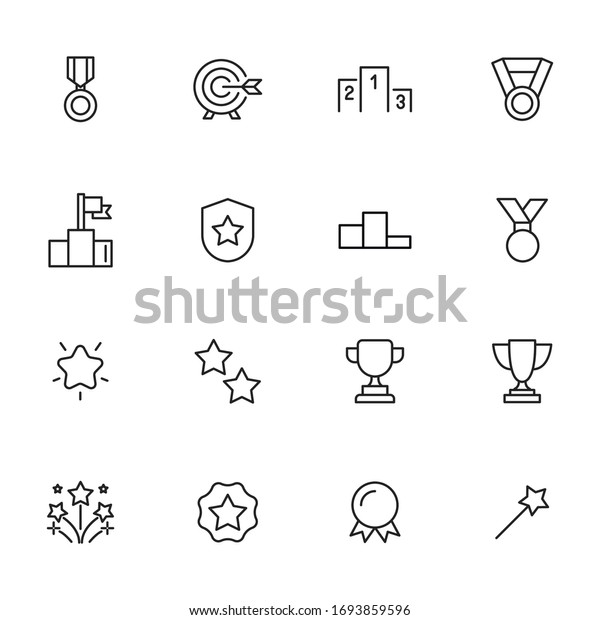 Big Set Competitions Line Icons Vector Stock Vector (Royalty Free ...