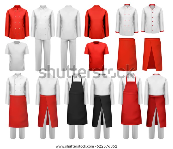 Big Set Culinary Clothing White Red Stock Vector (Royalty Free) 622576352