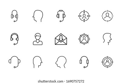 Big Set Customer Line Icons Vector Stock Vector (Royalty Free ...