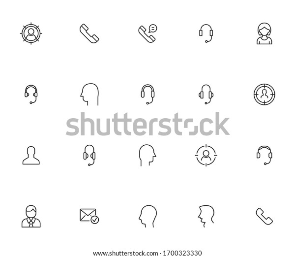 Big Set Customer Line Icons Vector Stock Vector (Royalty Free ...