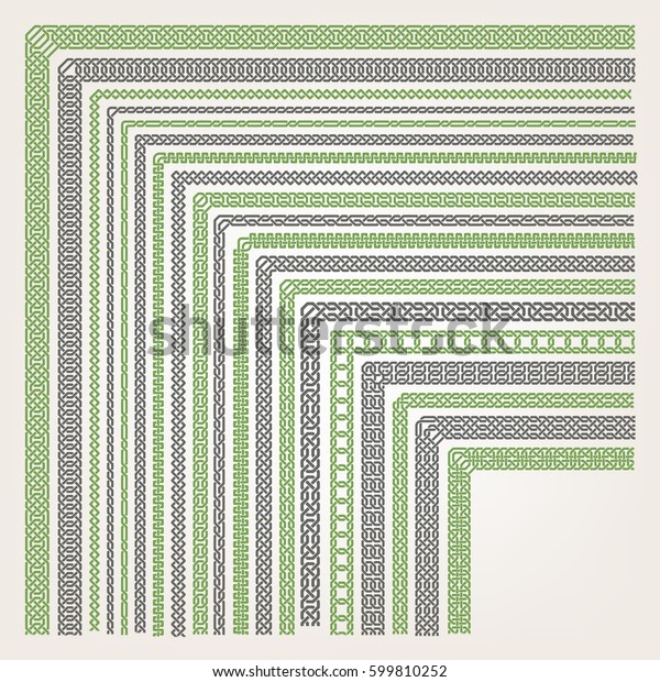 Big Set Decorative Seamless Ornamental Border Stock Vector (Royalty ...