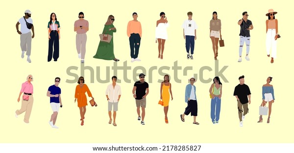 Big Set Different Men Women Wearing: Vector có sẵn (miễn phí bản quyền ...