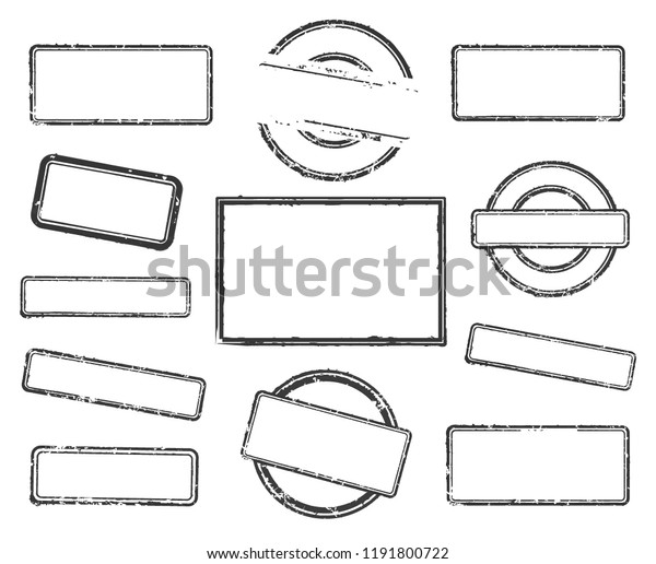 Big Set Empty Rubber Stamps Vector: เวกเตอร์สต็อก (ปลอดค่าลิขสิทธิ์ ...