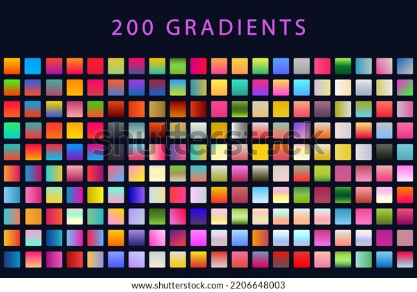 Big Set Gradients 200 Vibrant Color Stock Vector (Royalty Free ...