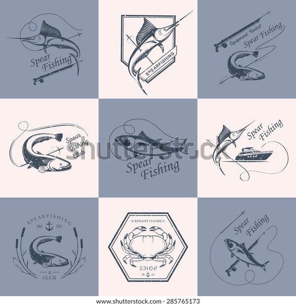 Big Set Logos Badges Stickers Prints Stock Vector (Royalty Free ...