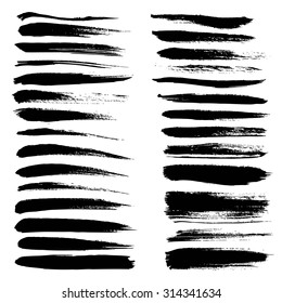 Big Set Long Texture Dry Brush Stock Vector (Royalty Free) 314341634 ...