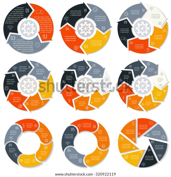Big Set Round Infographic Diagrams Circular Stock Vector (Royalty Free ...