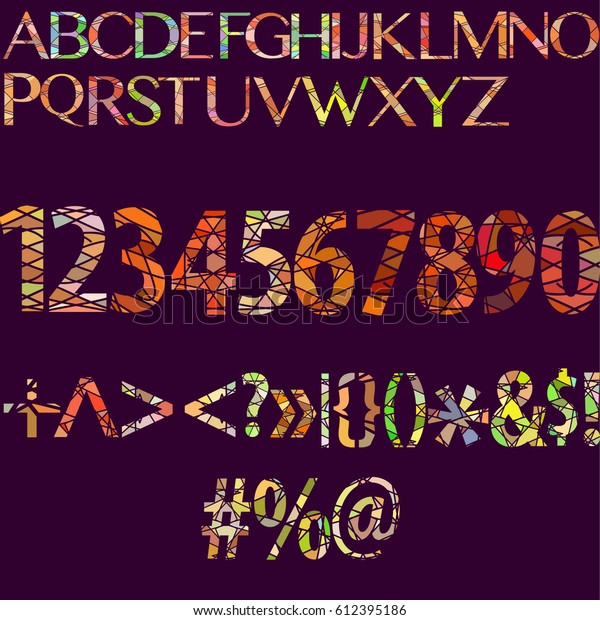 Big Set Separated Alphabet Letters Numbers Stock Vector (Royalty Free ...