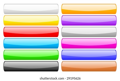 Six Gel Filled Oblong Icons Beveled Stock Illustration 45377878