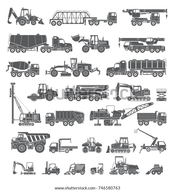 Big Set Special Machines Construction Work Stock Vector (Royalty Free ...