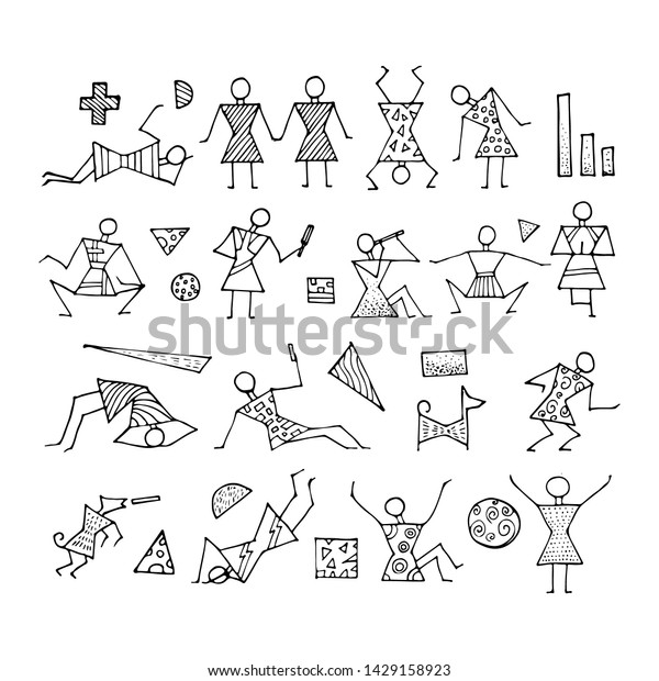 Big Set Stick Figures Infographics Includes Stock Vector (Royalty Free ...