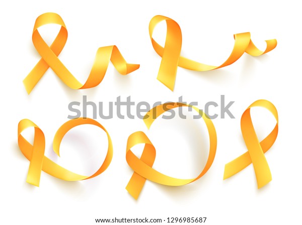 Big Set Various Realistic Gold Ribbons Stock Vector (Royalty Free ...