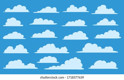 Big Set Vector Cartoon Clouds 19 Stock Vector (Royalty Free) 1718377639 ...