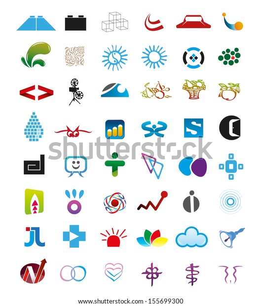 Big Set Vector Logos Symbols Design Stock Vector (Royalty Free ...