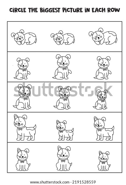 Big Small Find Biggest Dog Each Stock Vector (Royalty Free) 2191528559 ...