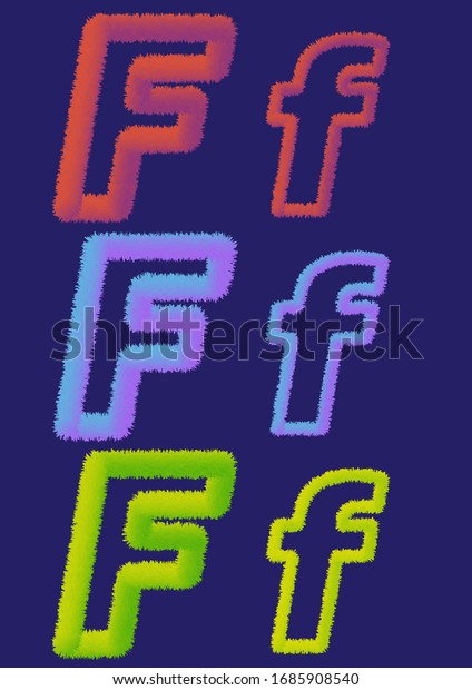 Big Small Letters F Fluffy Form Stock Vector (Royalty Free) 1685908540 ...