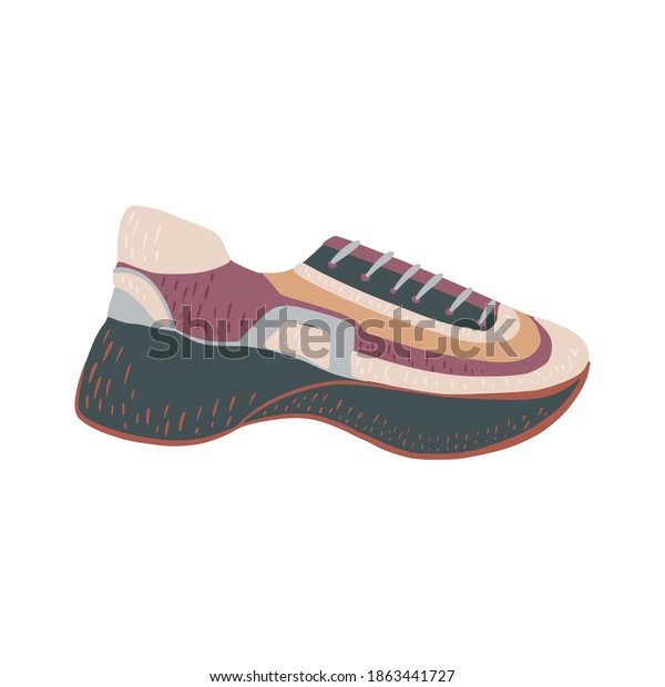 Big Sneaker Isolated On White Background Stock Vector (Royalty Free ...