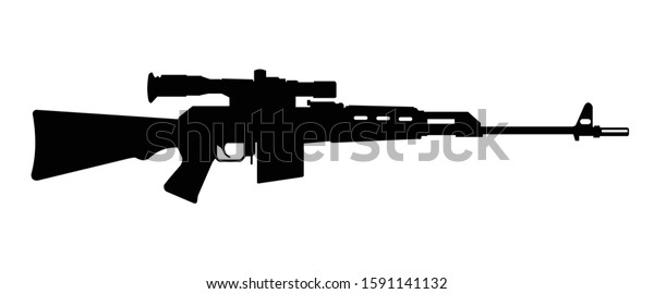 Big Sniper Rifle Silhouette Vector Illustration Stock Vector (Royalty ...