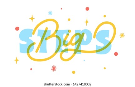 Big Steps Bright Colored Letters Modern Stock Vector (Royalty Free ...