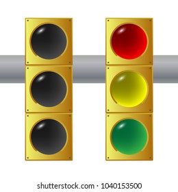 Big Traffic Lights Isolated On White Stock Vector (Royalty Free ...