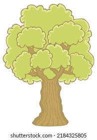Big Tree Cartoon Style On White Stock Vector (Royalty Free) 2184325805 ...